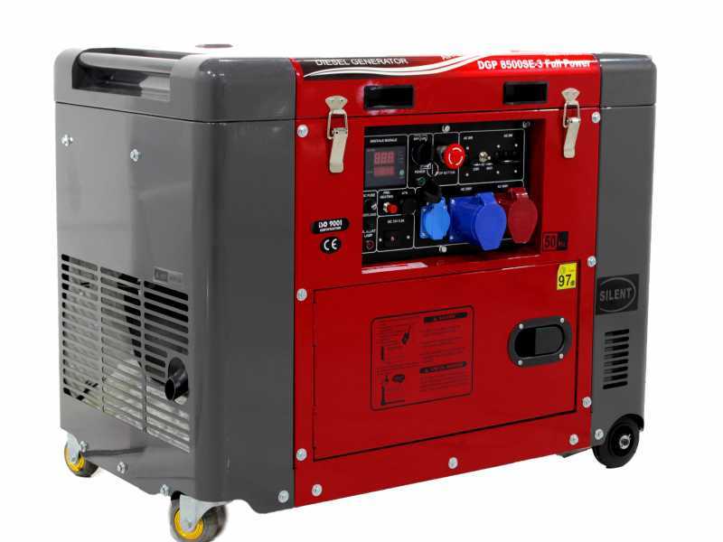 GeoTech Pro DGP8500SE 3 6 kW Wheeled Silenced Diesel Power Generator with AVR DC 5.5 kW Full Power
